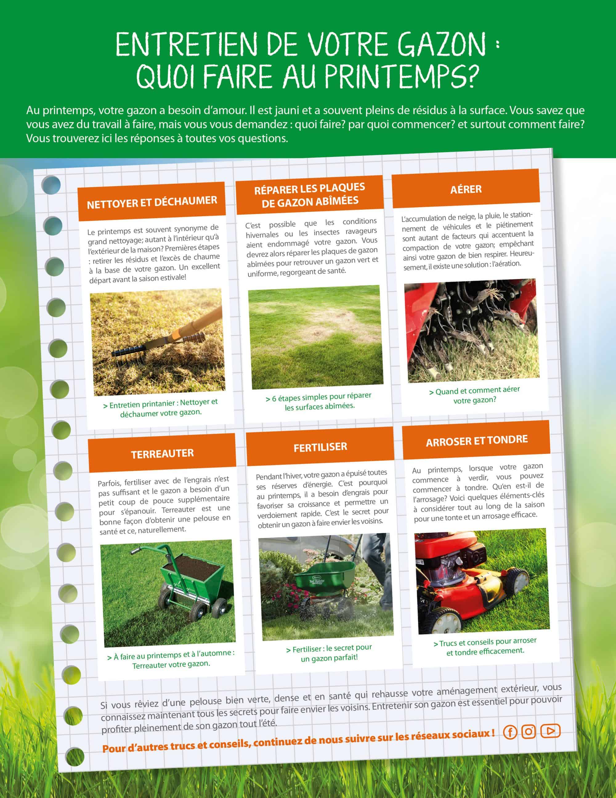 Entretien printanier : Nettoyer et déchaumer votre gazon - Scotts Fafard